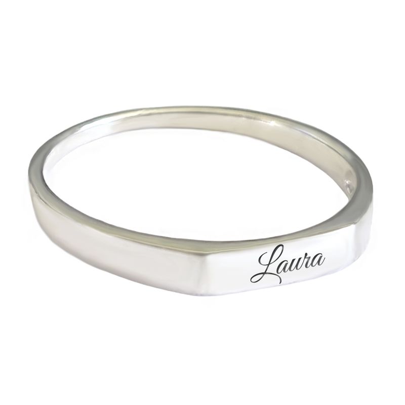 Anillo de sello rectangular plata- 2467