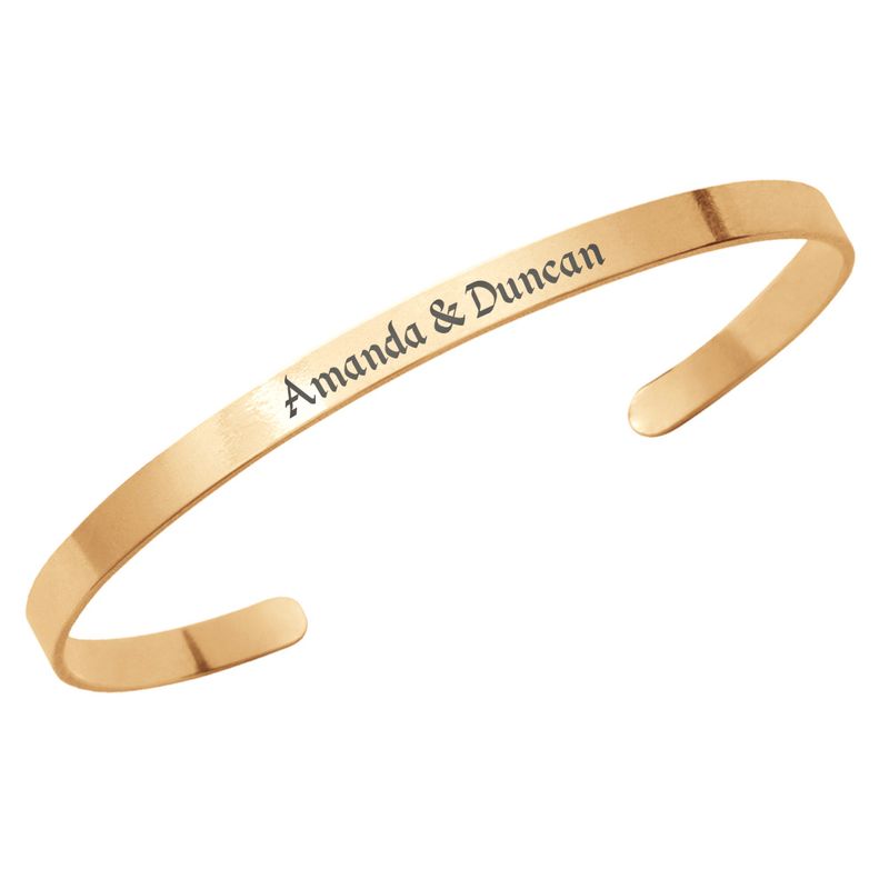 Pulsera chapada en oro con grabado 2753