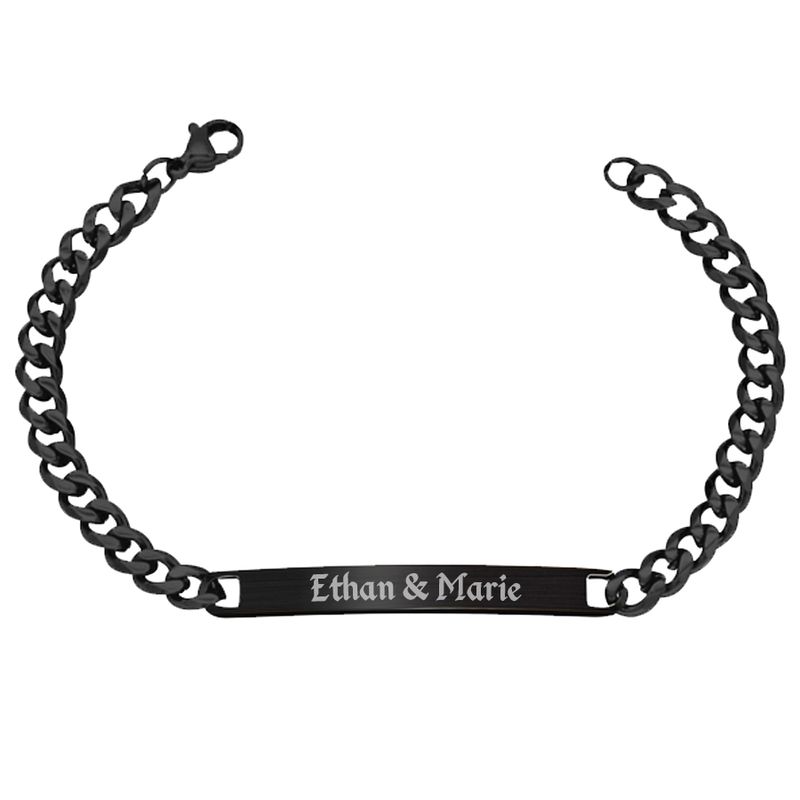 Pulsera personalizada de acero negro-2472
